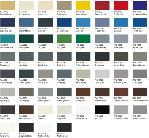 RAL Color Chart Steel Trading Products Austen Steels RAL Color Chart Steel Trading Products Austen Steels